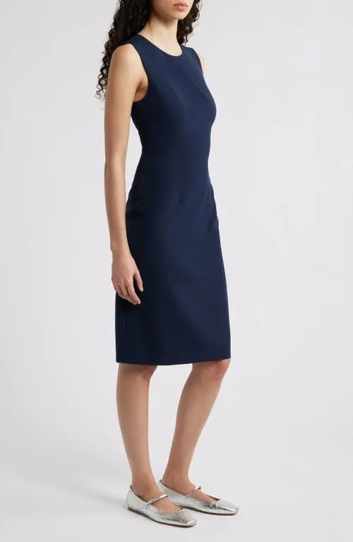 Kobi Halperin Meridian Twill Sheath Dress - Navy