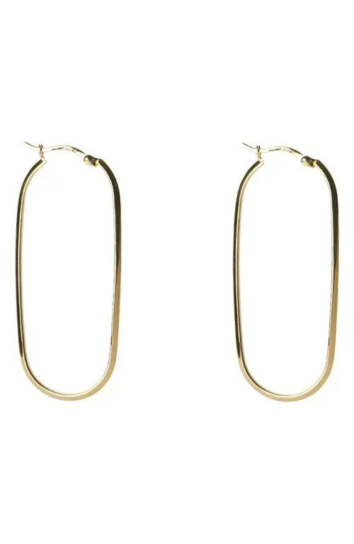 Argento Vivo U-shape Knife Edge Hoop Earrings - Gold