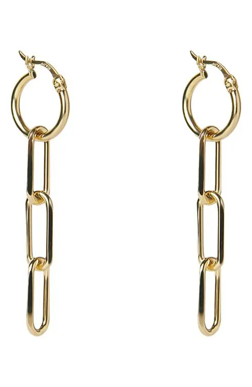Argento Vivo Huggie Link Linear Earrings - Gold