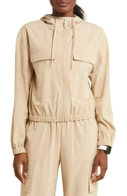 Zella Interval Hooded Utility Jacket - Tan Nomad