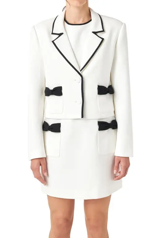 English Factory Bow Contrast Blazer
