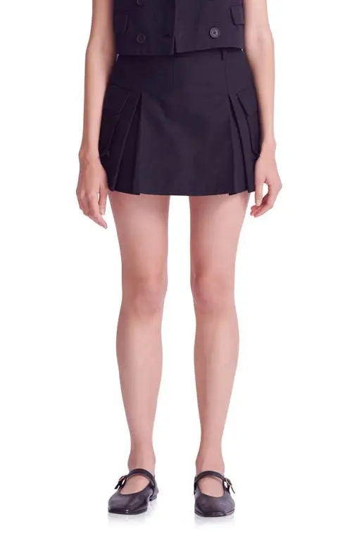 English Factory Cargo Flap Patch Pocket Skort - Black