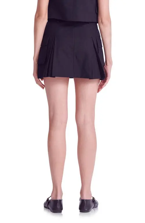 English Factory Cargo Flap Patch Pocket Skort - Black