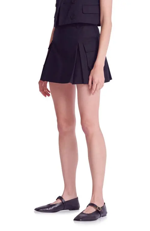English Factory Cargo Flap Patch Pocket Skort - Black