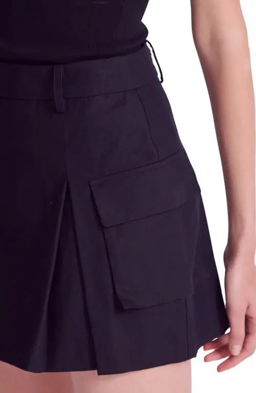 English Factory Cargo Flap Patch Pocket Skort - Black