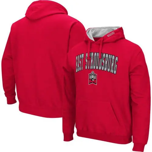 COLOSSEUM East Stroudsburg Warriors Arch & Logo 3.0 Pullover Hoodie - Red