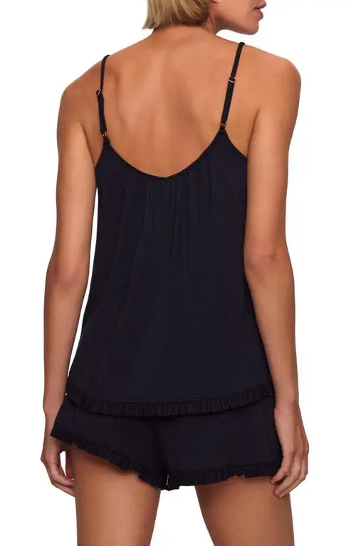 Eberjey Gisele Ruffle Trim Short Pajamas - Black
