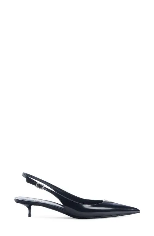 Saint Laurent Cherish Kitten Heel Slingback Pumps