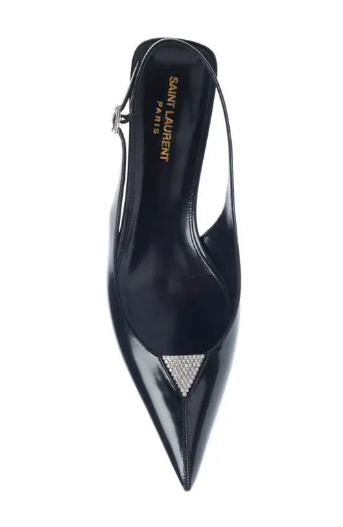 Saint Laurent Cherish Kitten Heel Slingback Pumps