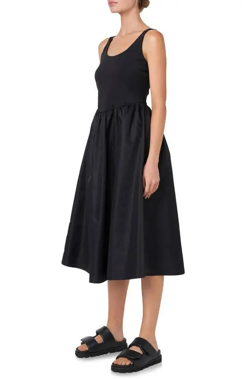 GREY LAB Mixed Media Midi Dress