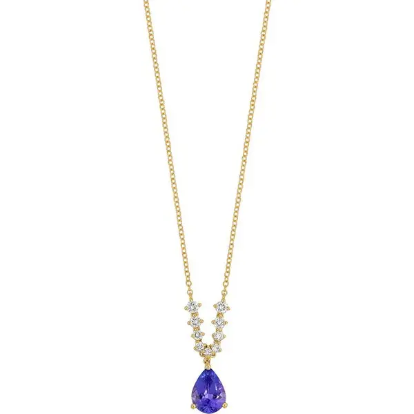 Bony Levy Iris Tanzanite & Diamond Pendant Necklace - 18k Yellow Gold