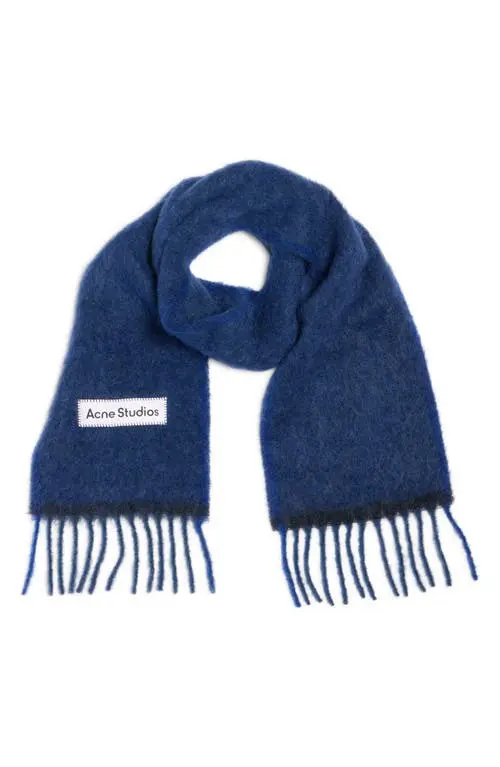 Acne Studios Valley Fringe Scarf - Dark Navy/black