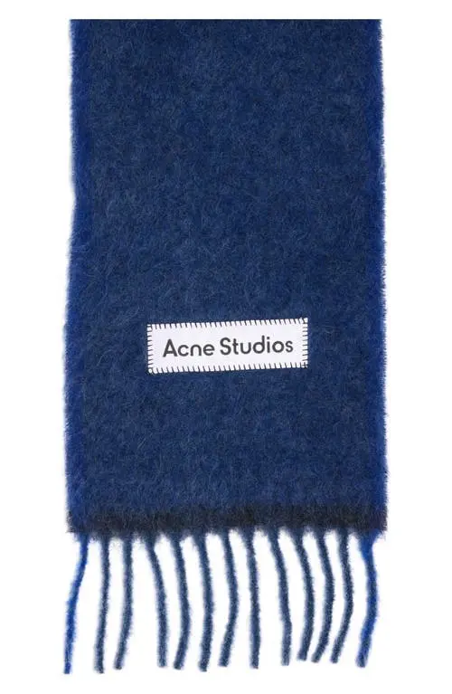 Acne Studios Valley Fringe Scarf - Dark Navy/black