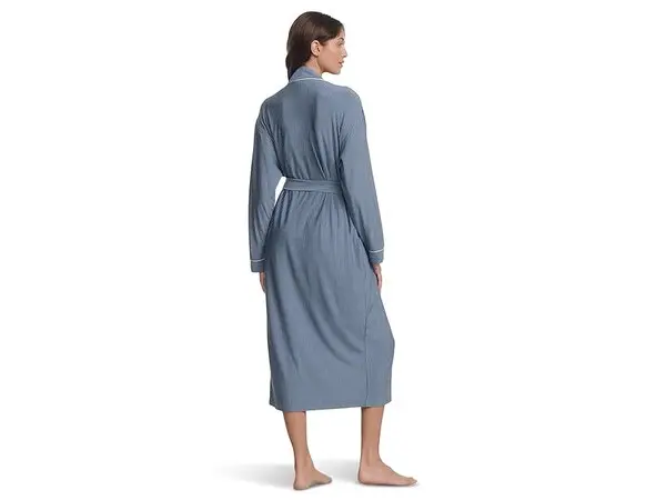 Eberjey Gisele Printed The Tencel Modal Long Robe Robe Duo Stripe Slate /ivory - Blue