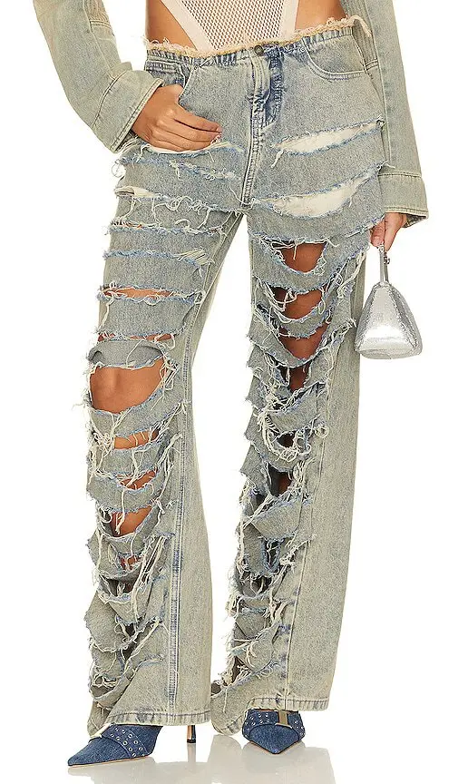 JADED LONDON Underground Low Rise Jeans In Blue