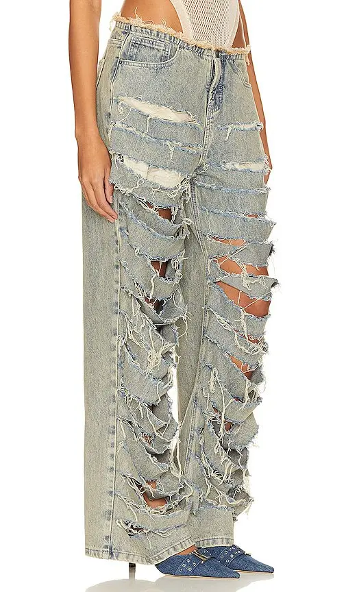 JADED LONDON Underground Low Rise Jeans In Blue