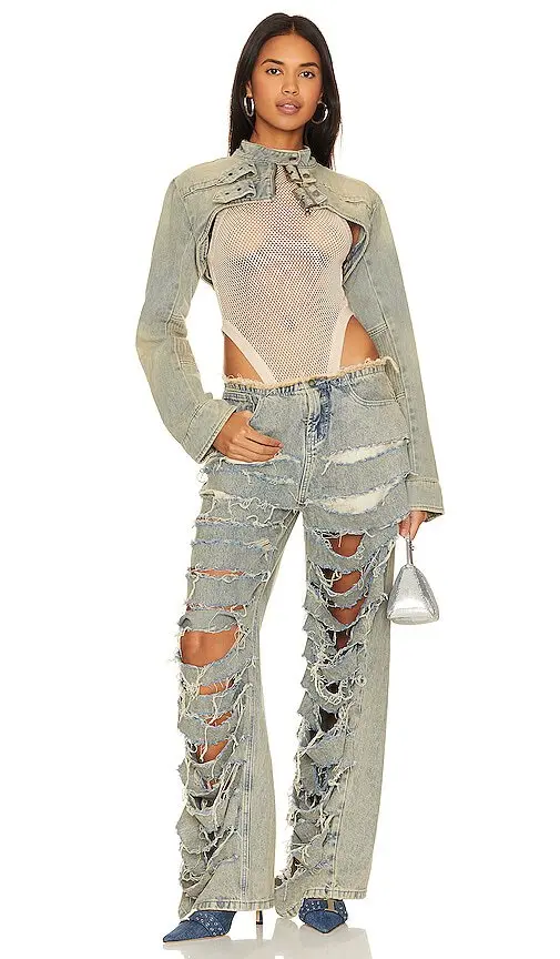JADED LONDON Underground Low Rise Jeans In Blue