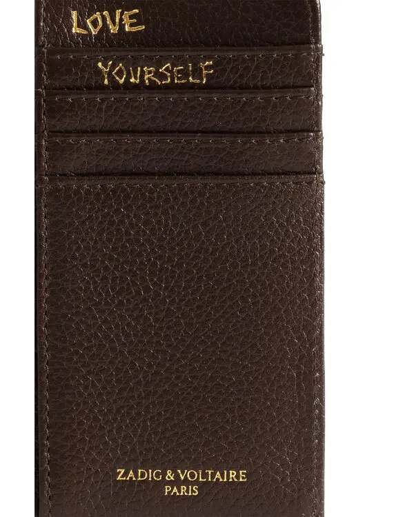 Zadig&Voltaire Zv Grained Leather Card Case - Brownie