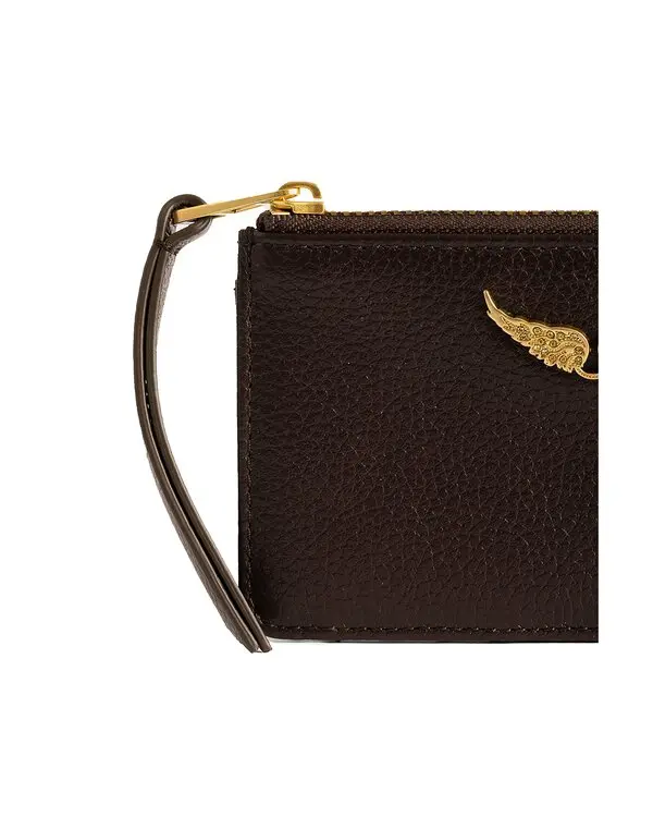 Zadig&Voltaire Zv Grained Leather Card Case - Brownie