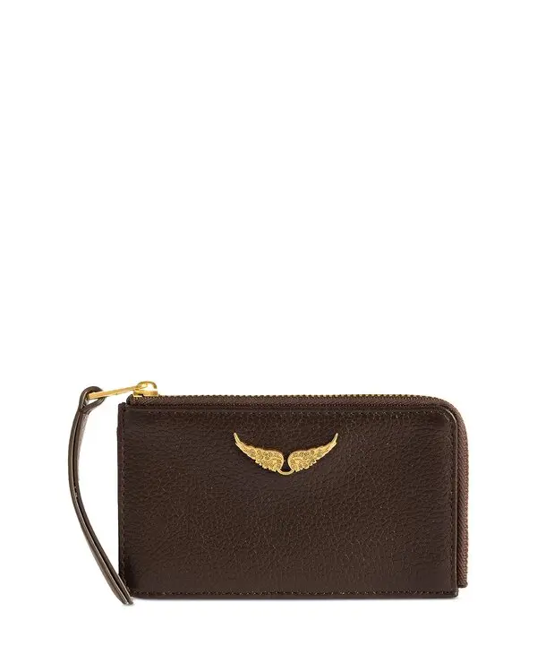 Zadig&Voltaire Zv Grained Leather Card Case - Brownie
