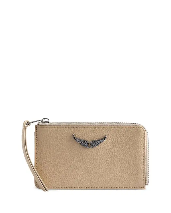 Zadig&Voltaire Zv Grained Leather Card Case - Clay