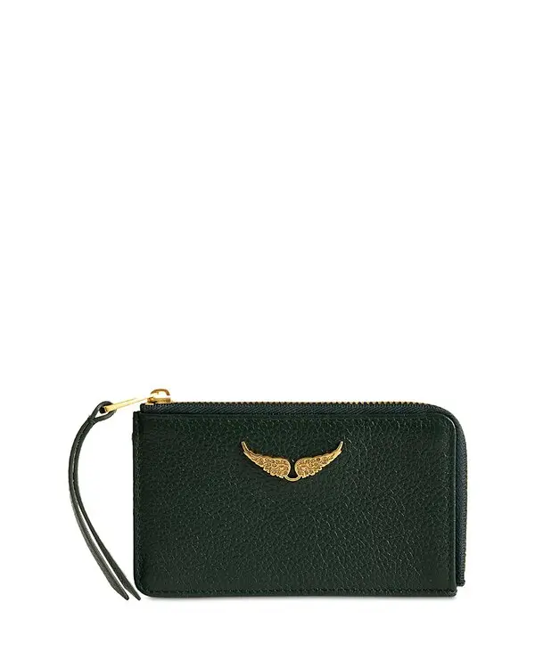 Zadig&Voltaire Zv Grained Leather Card Case - Emerald