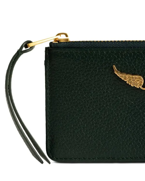 Zadig&Voltaire Zv Grained Leather Card Case - Emerald
