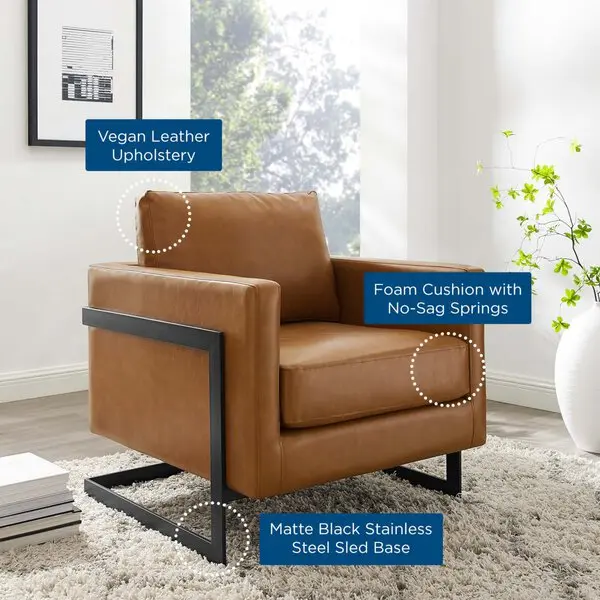 MODWAY Posse Vegan Leather Accent Chair