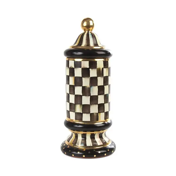 MACKENZIE-CHILDS Courtly Check Lidded Column Canister - No Color