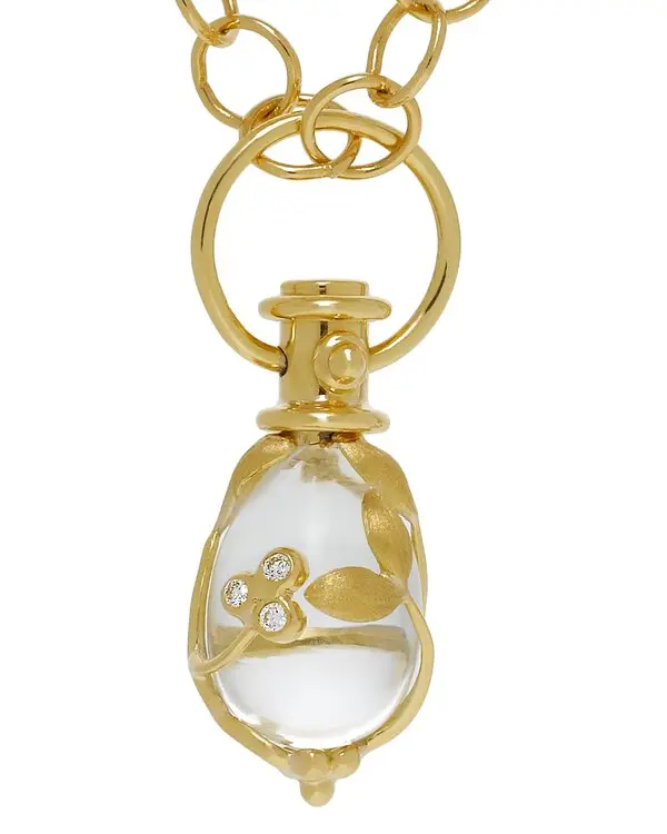 Temple St. Clair 18k Vine Amulet With Rock Crystal And Diamonds - Yellow Gold