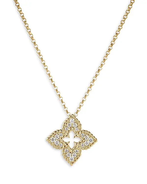 Roberto Coin 18k Yellow Venetian Princess Diamond Pendant Necklace - Gold