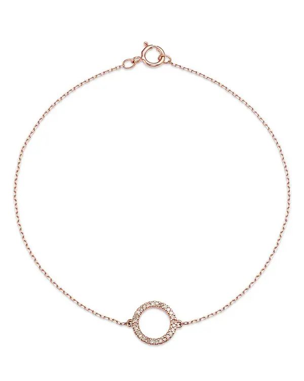 Bloomingdale'S Diamond Circle Link Bracelet - Rose Gold
