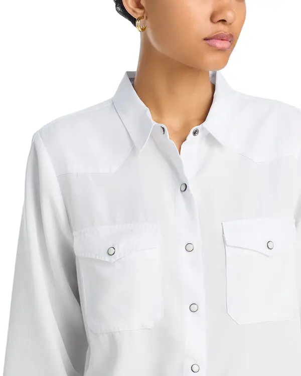 Aqua Western Denim Shirt Exclusive - White