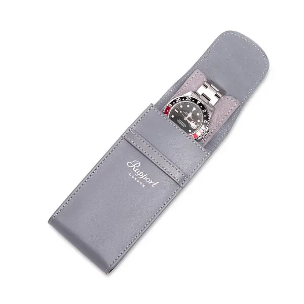 RAPPORT LONDON Hyde Park Single Watch Leather Pouch - Gray