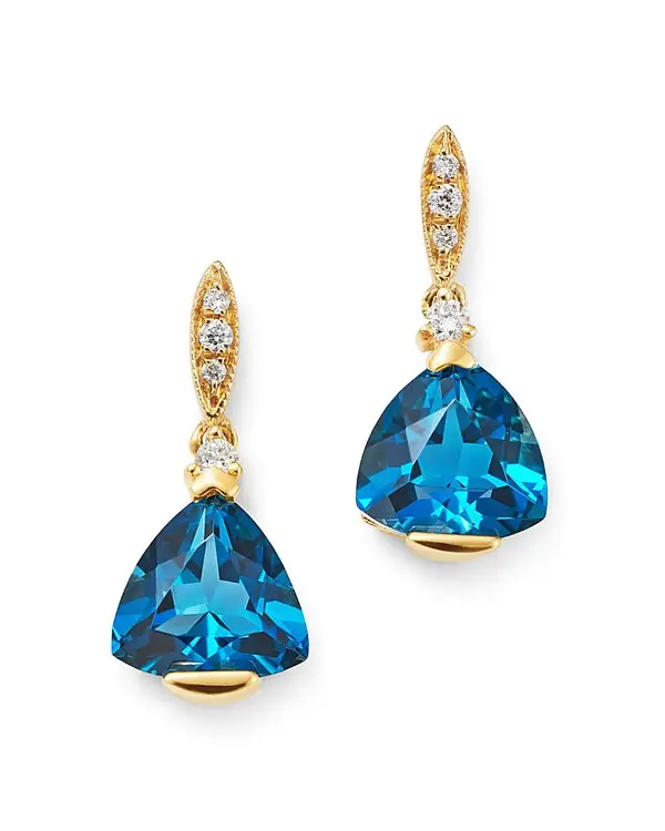 Bloomingdale'S London Blue Topaz & Diamond-accent Earrings - Blue/gold