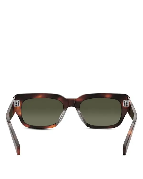 Celine Bold 3 Dots Rectangular Sunglasses - Havana/green Solid