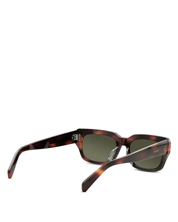 Celine Bold 3 Dots Rectangular Sunglasses - Havana/green Solid