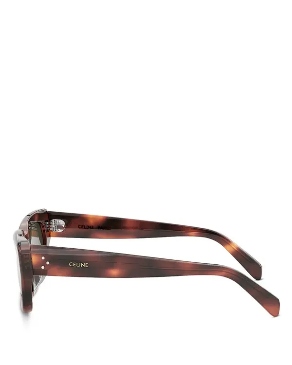 Celine Bold 3 Dots Rectangular Sunglasses - Havana/green Solid