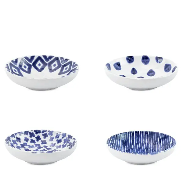 VIETRI Santorini Assorted Condiment Bowls, Set Of 4 - Blue