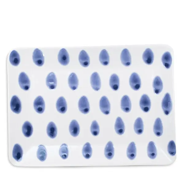 VIETRI Santorini Dot Small Rectangular Platter - Blue
