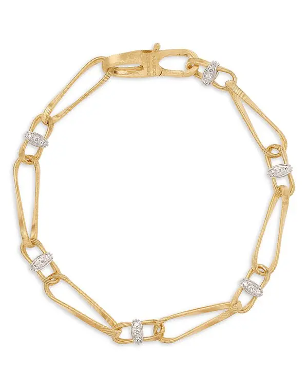 Marco Bicego Marrakech Onde Diamond Link Bracelet - Gold