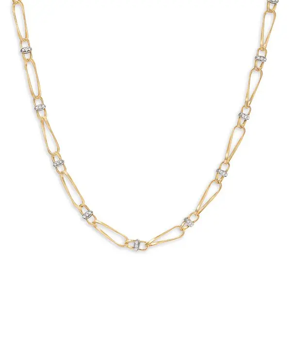 Marco Bicego 18k Yellow & White Diamond Link Necklace - Gold