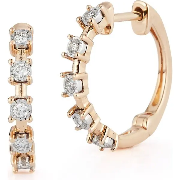DANA REBECCA DESIGNS Ava Bea Interval Diamond Hoop Earrings - Yellow Gold