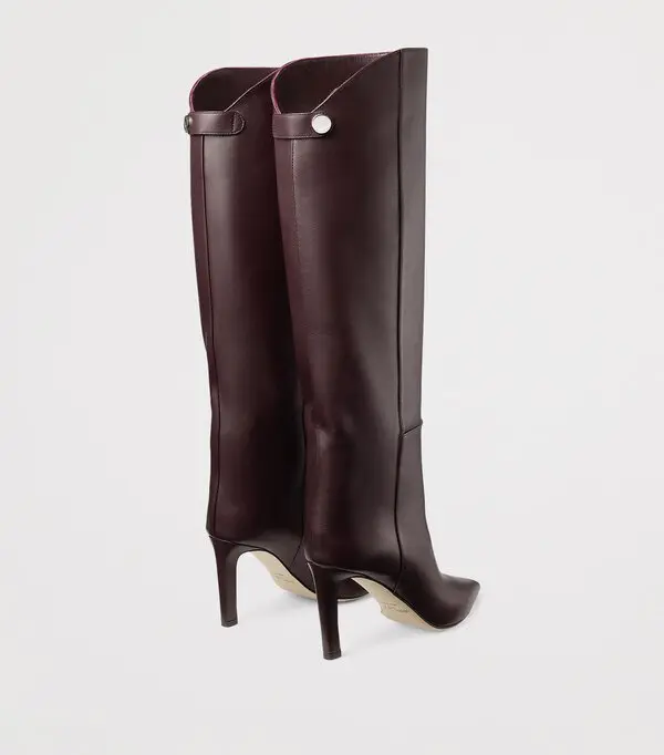 Jimmy Choo Alizze 85 Leather Knee-High Boots - Burgundy
