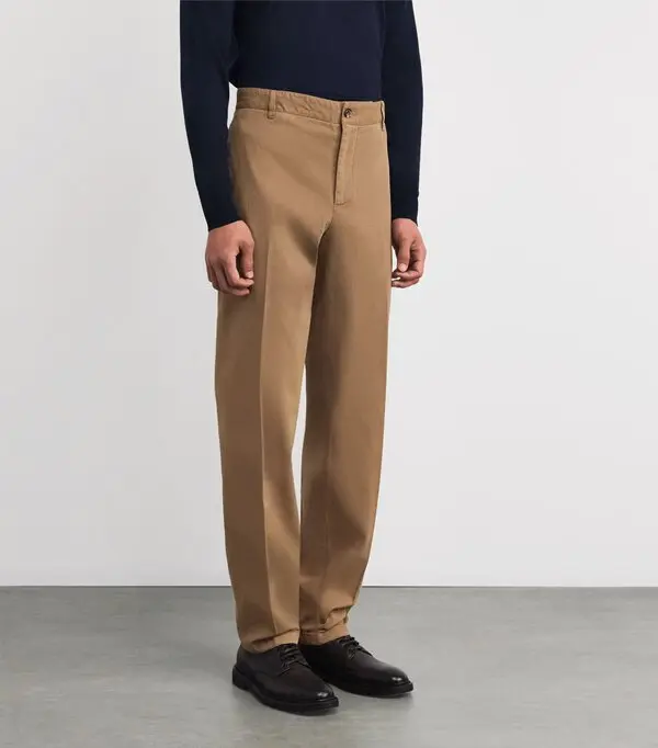 Isaia Stretch-cotton Chinos - Beige