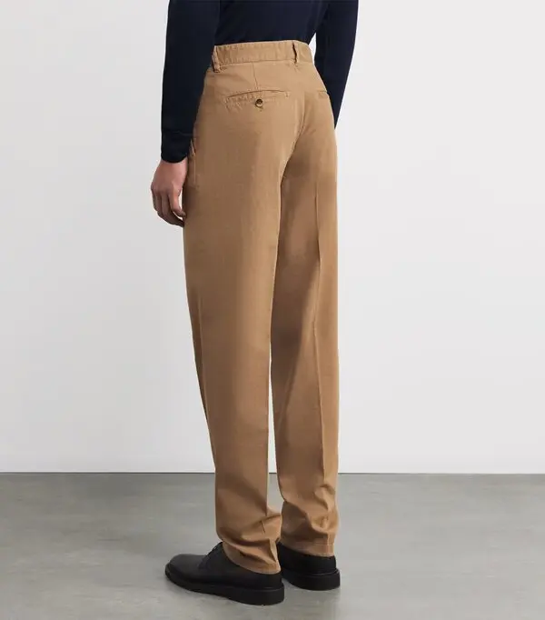 Isaia Stretch-cotton Chinos - Beige