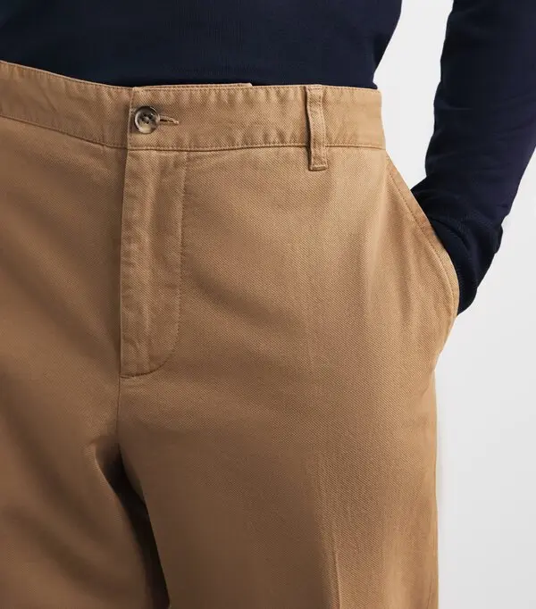 Isaia Stretch-cotton Chinos - Beige