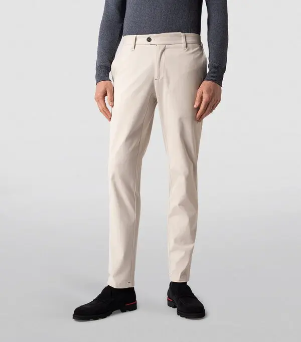 Isaia Stretch-cotton Chinos - White