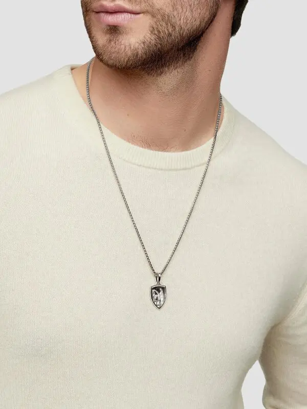 David Yurman St. Michael Amulet In Sterling 26mm