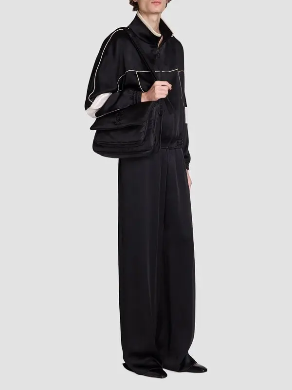 Saint Laurent Niki Messenger Bag In Econyl - Black